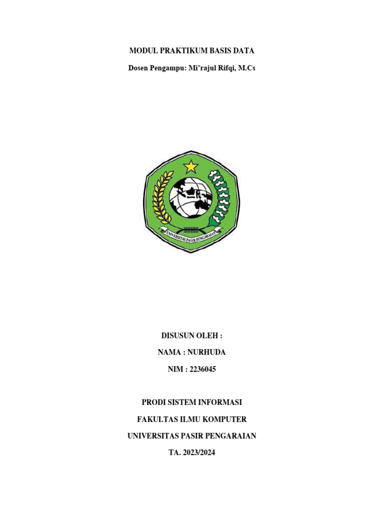 Modul Praktikum Basis Data | PDF | Olahraga & Rekreasi | Metode & Bahan ...