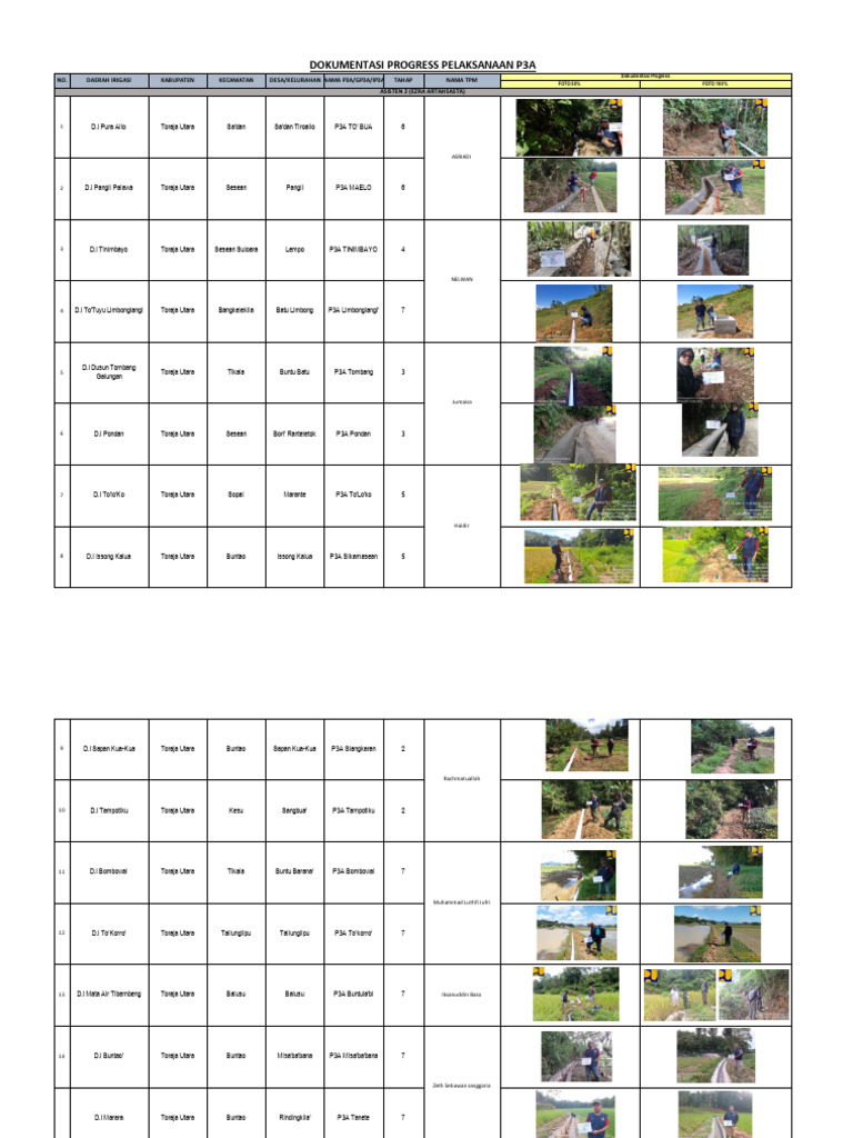 DOKUMENTASI PROGRESS PELAKSANAAN P3A | PDF