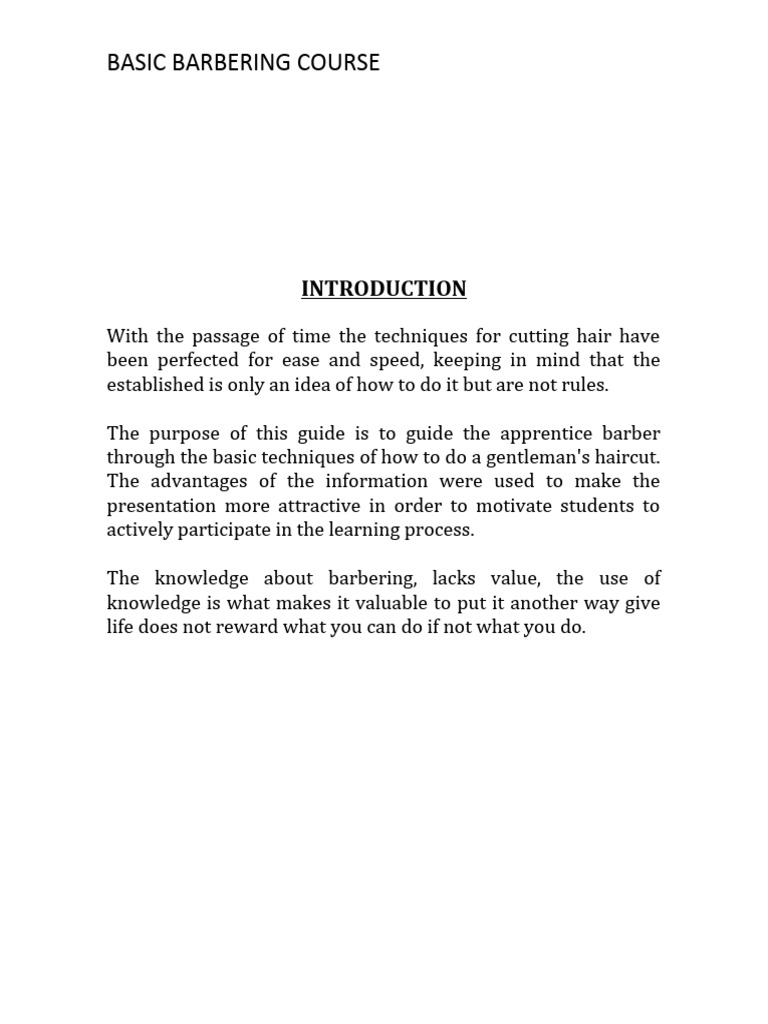 BASIC BARBER GUIDE.doc | PDF | Beard | Eyebrow