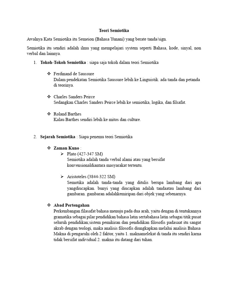 Pengantar Teori Semiotika | PDF