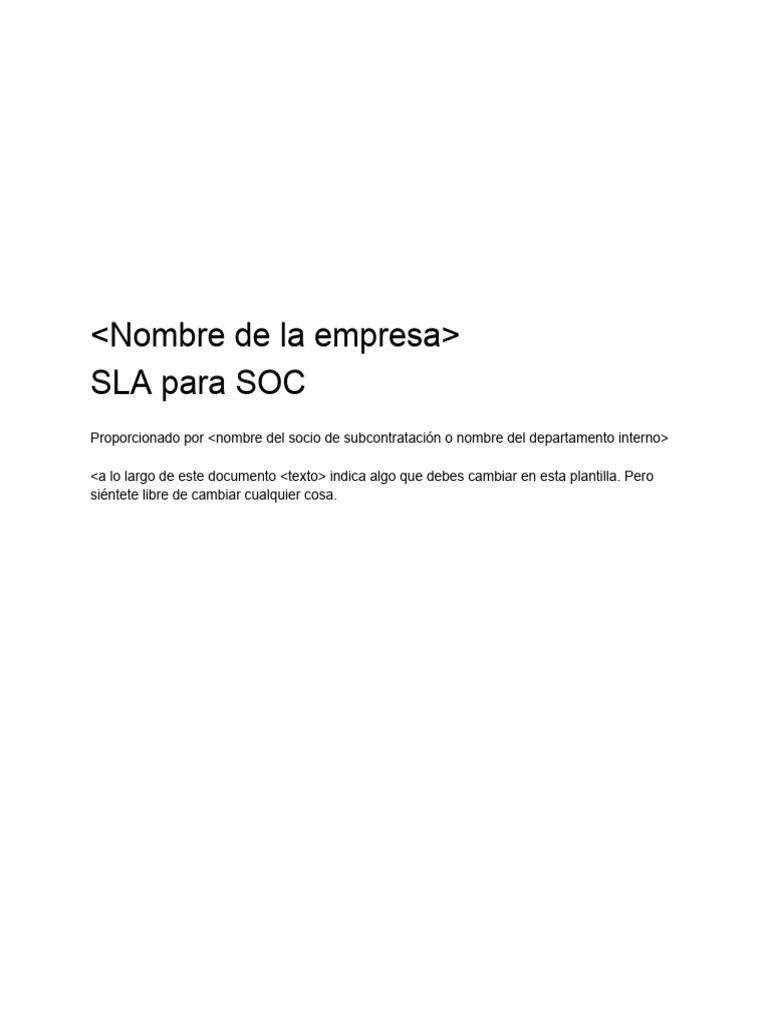 SOC SLA Template v1 Idc2bp | PDF | Vulnerabilidad (informática ...