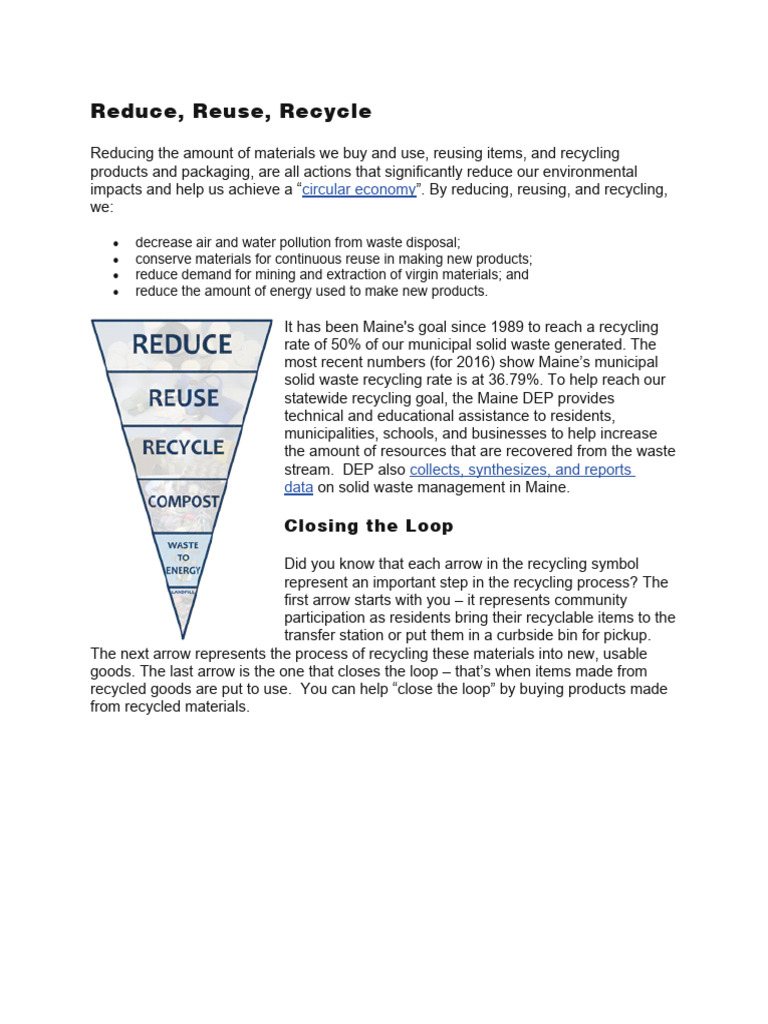 Reduce, Reuse, Recycle | PDF