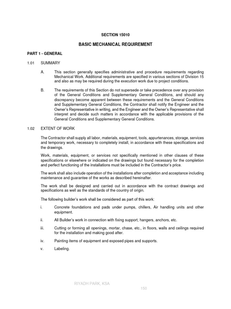 Basic Mechanical Requirements, Materials & Methods | PDF ...