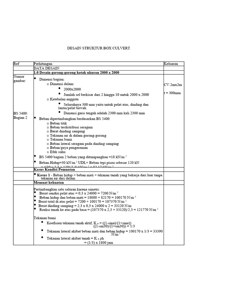 Contoh Perhitungan Desain Gorong-Gorong | PDF