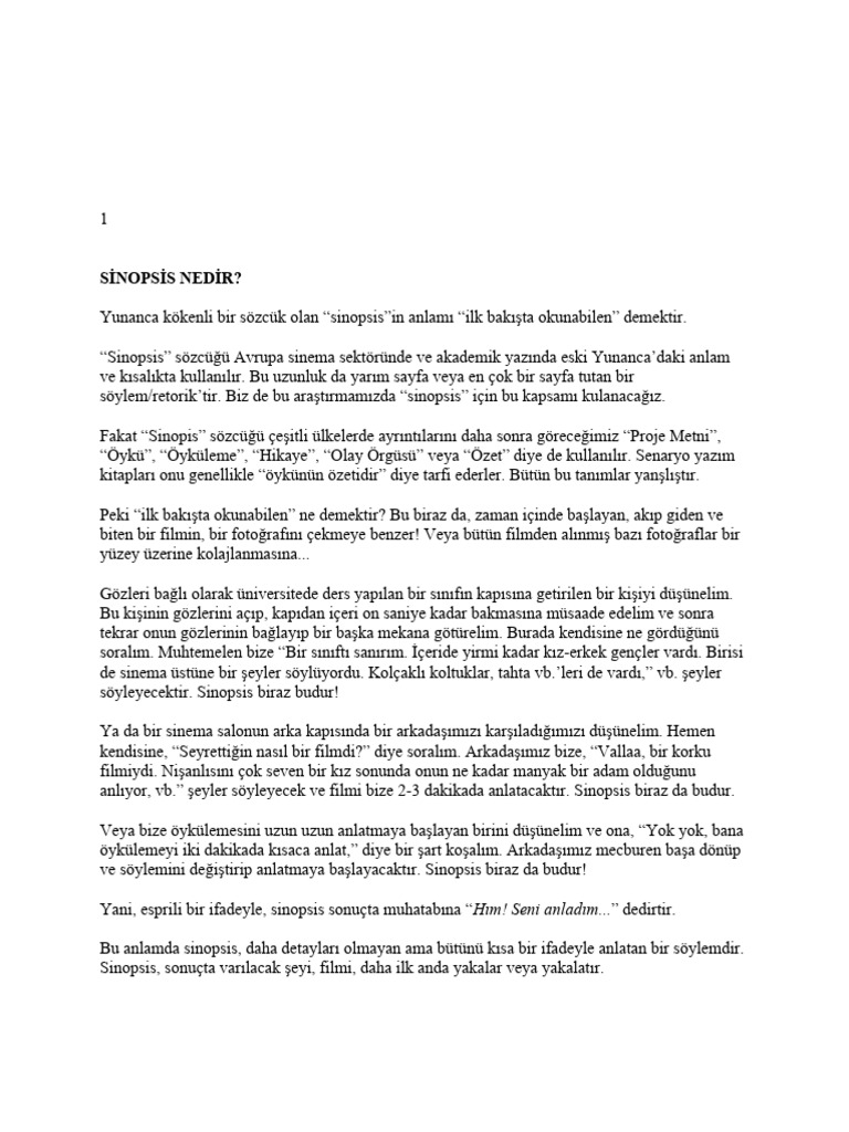 Sinopsis Nedir? | PDF