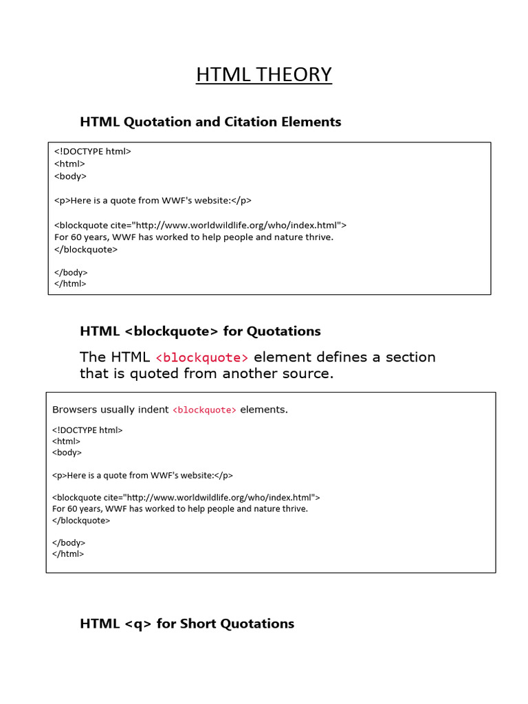 HTML Theory | PDF | Html | Hypertext