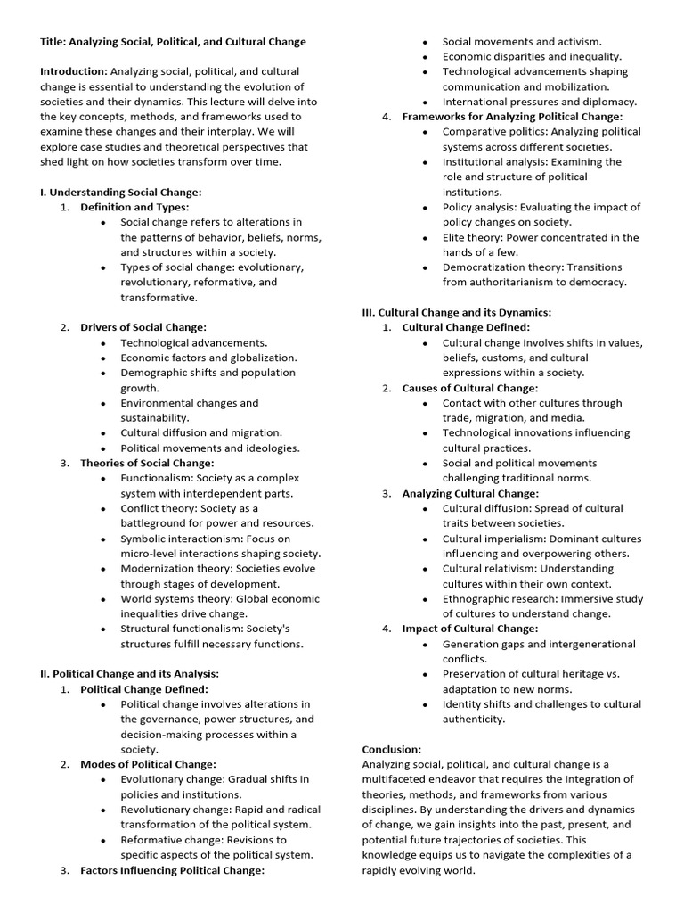 Analyzing Social and Political Change | PDF