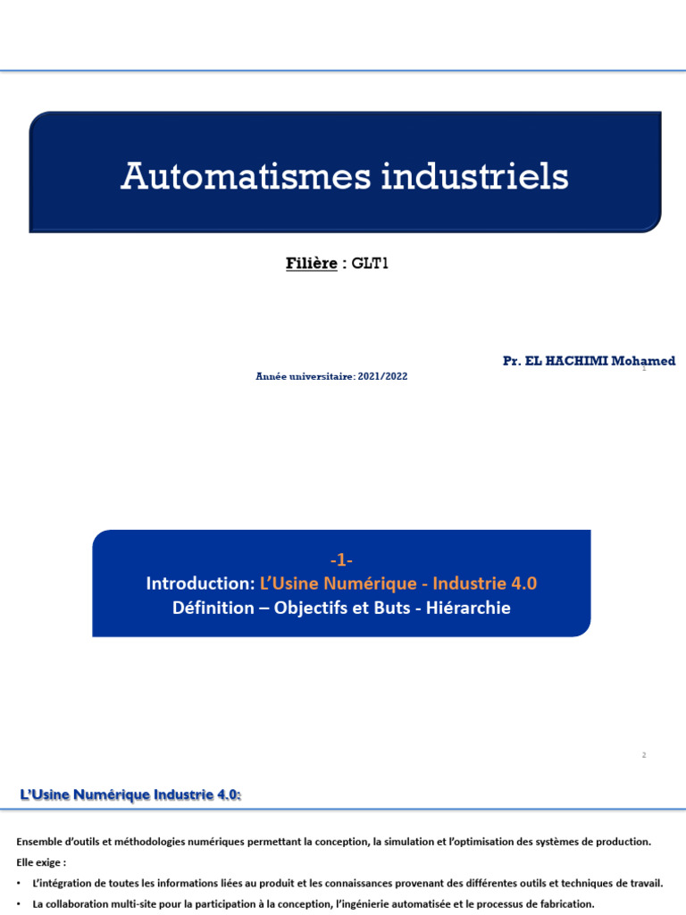 Cours Automatismes Industriels - GLT | PDF
