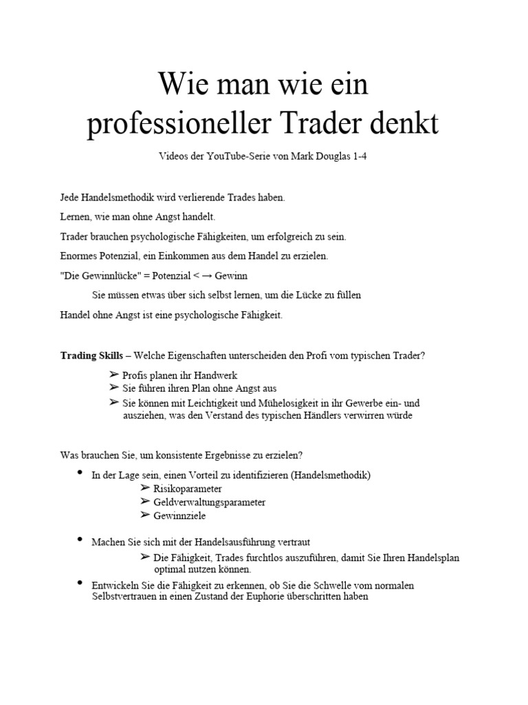 How_to_Think_Like_a_Professional_Trader_by_Mark_Douglas_notes_ | PDF