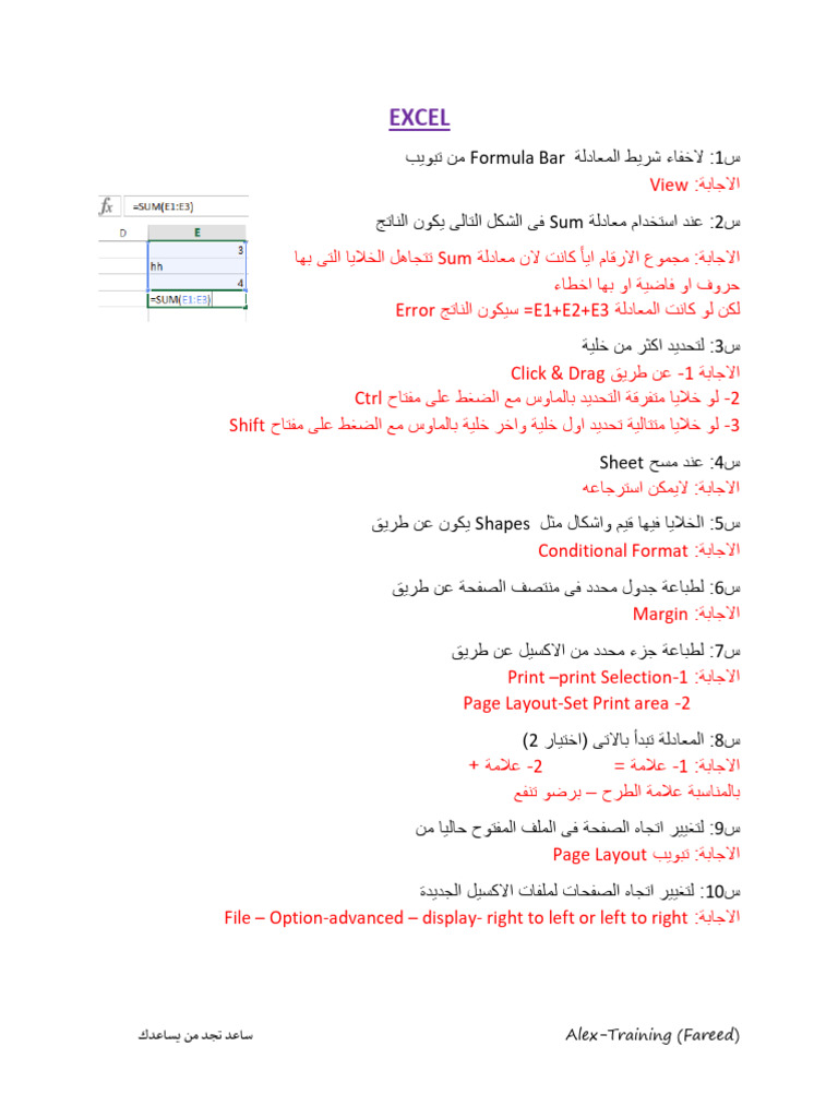 MCQ Excel | PDF