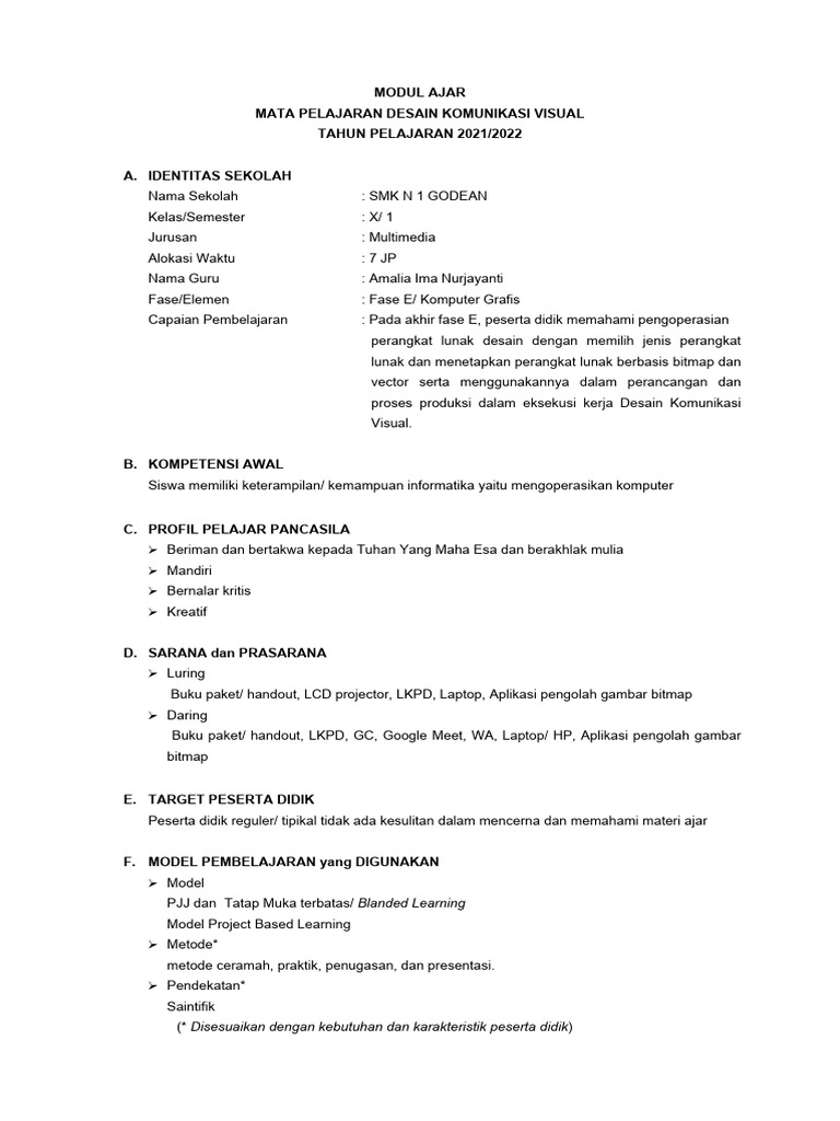 Modul - Dasar Dkv-Amalia - Komp Grafis | PDF