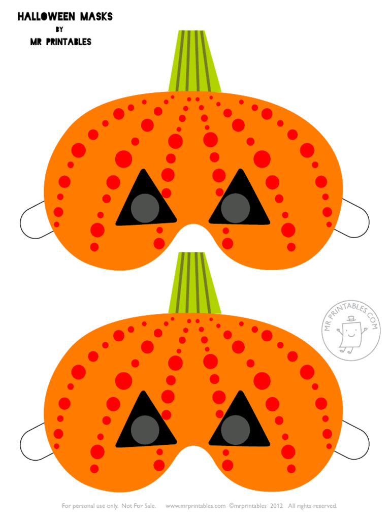 Mrprintables Printable Mask Halloween Pumpkin | PDF