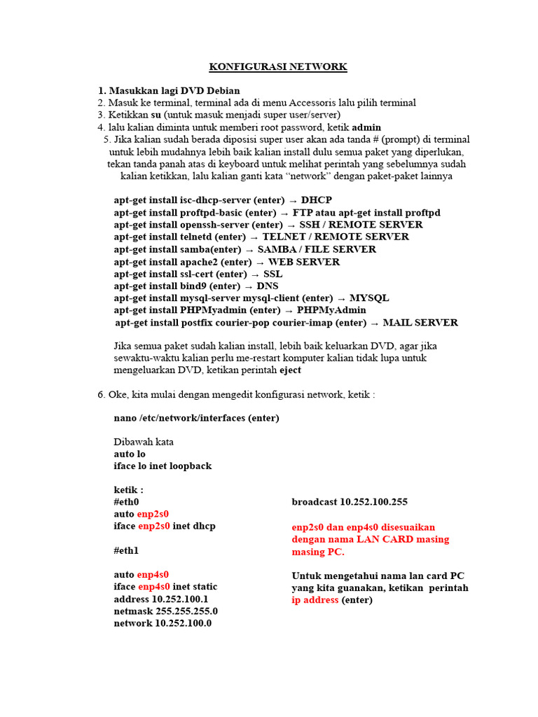 Modul Konfigurasi Debian Buster 10.2 (New) | PDF