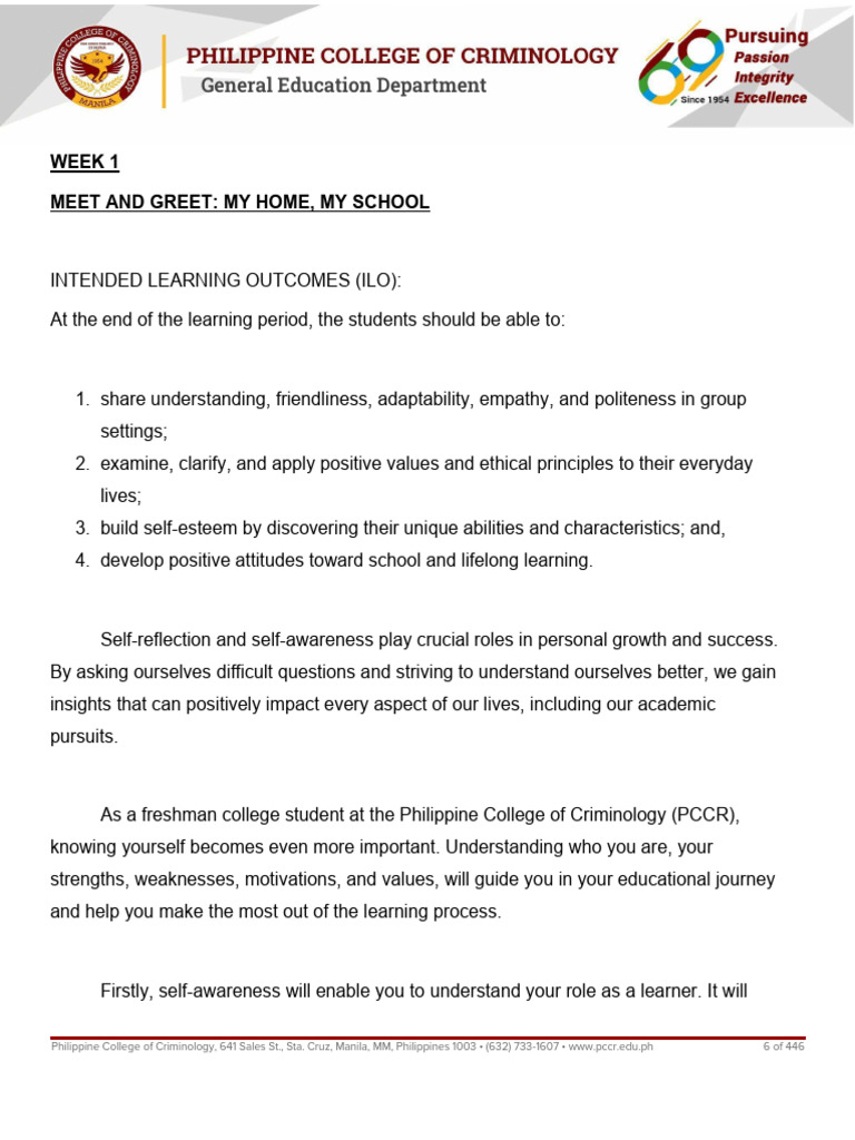 GE 1 (UTS) Module 1 | PDF