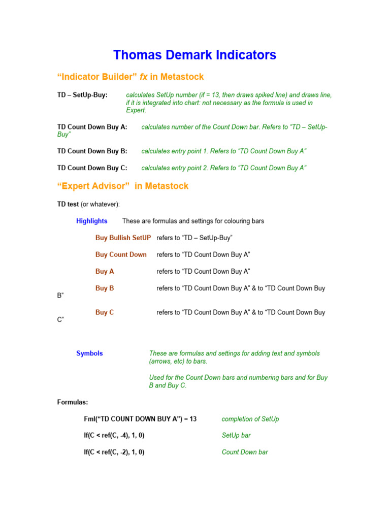 Thomas Demark Indicators 2 | PDF