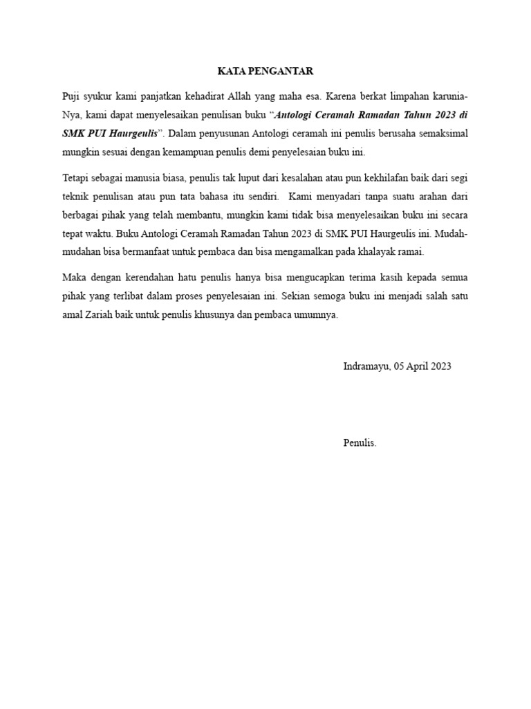 Kata Pengantar | PDF