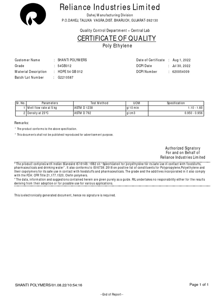 TC54 | PDF | Polyethylene | Materials