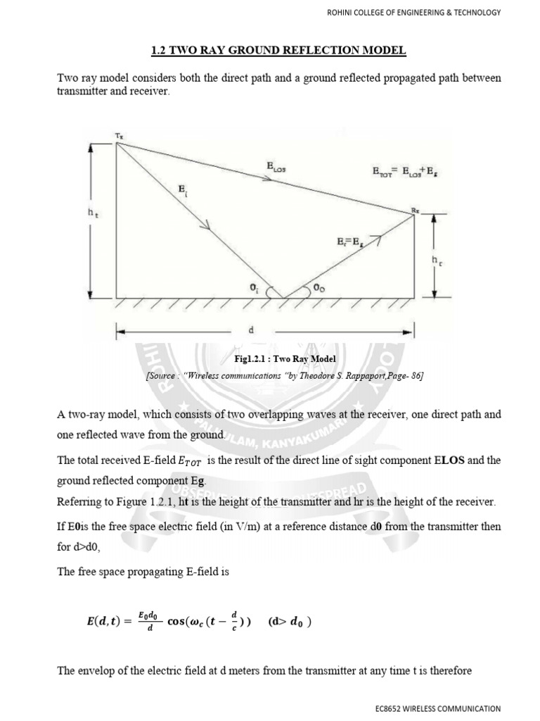 Two Ray Model | PDF | Waves | Telecommunications