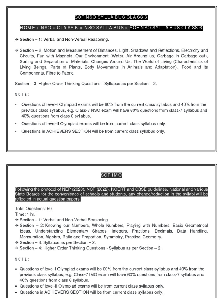 Syllabus Class 6 | PDF | English Language | Geometry