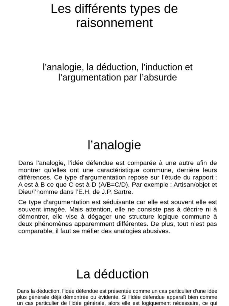Les Différents Types de Raisonnement | PDF
