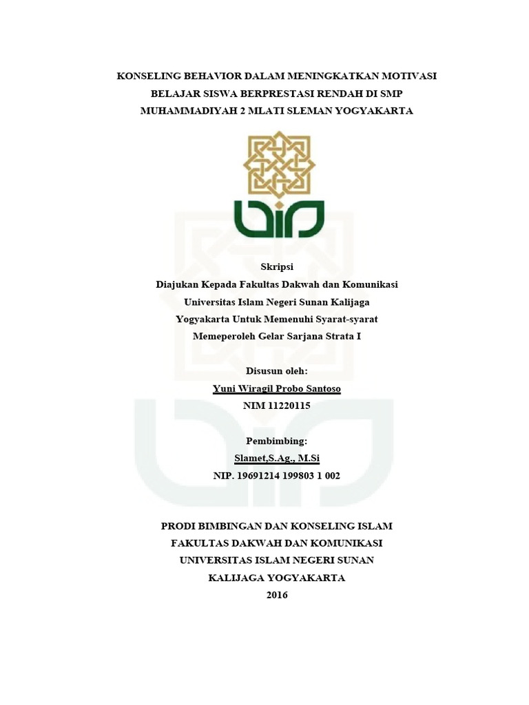 Konseling Behavior Dalam Meningkatkan Motivasi Belajar Siswa ...