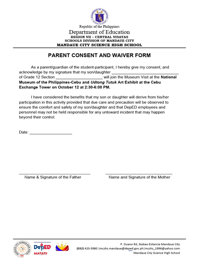 Parent Consent Form for Museum Visit | PDF | Social Science