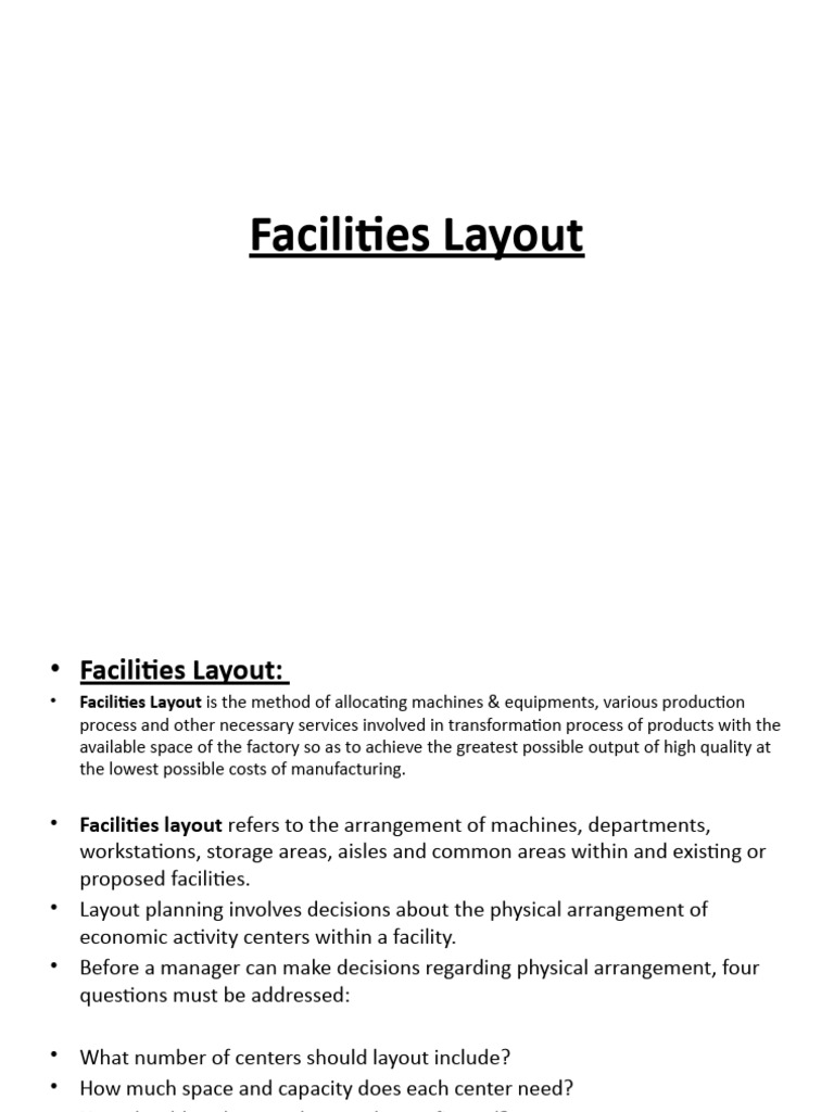 Facility Layout Ppt Pdf Inventory Secondary Sector Of The Economy