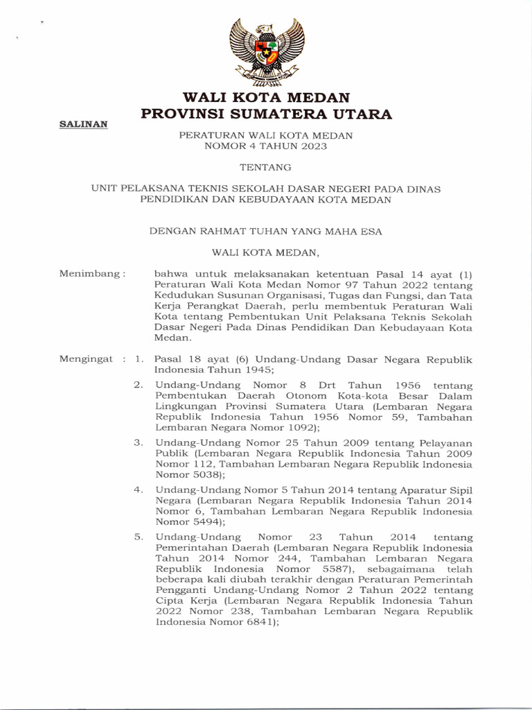 Perwal Nomor 04 Tahun 2023 - 2023 03 31 023401 | PDF