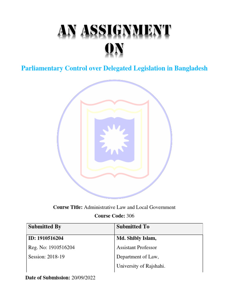 Parliamentary Control of Delegated Legislation | PDF | Bill (Law ...