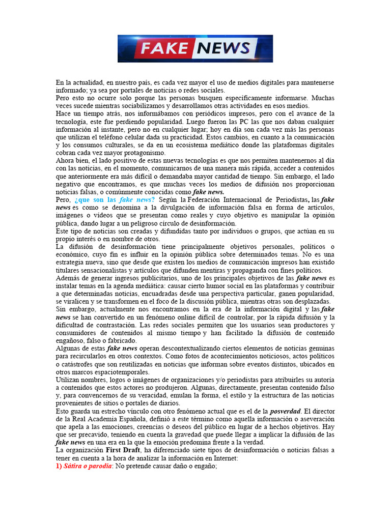 Presentacion Fake News | PDF