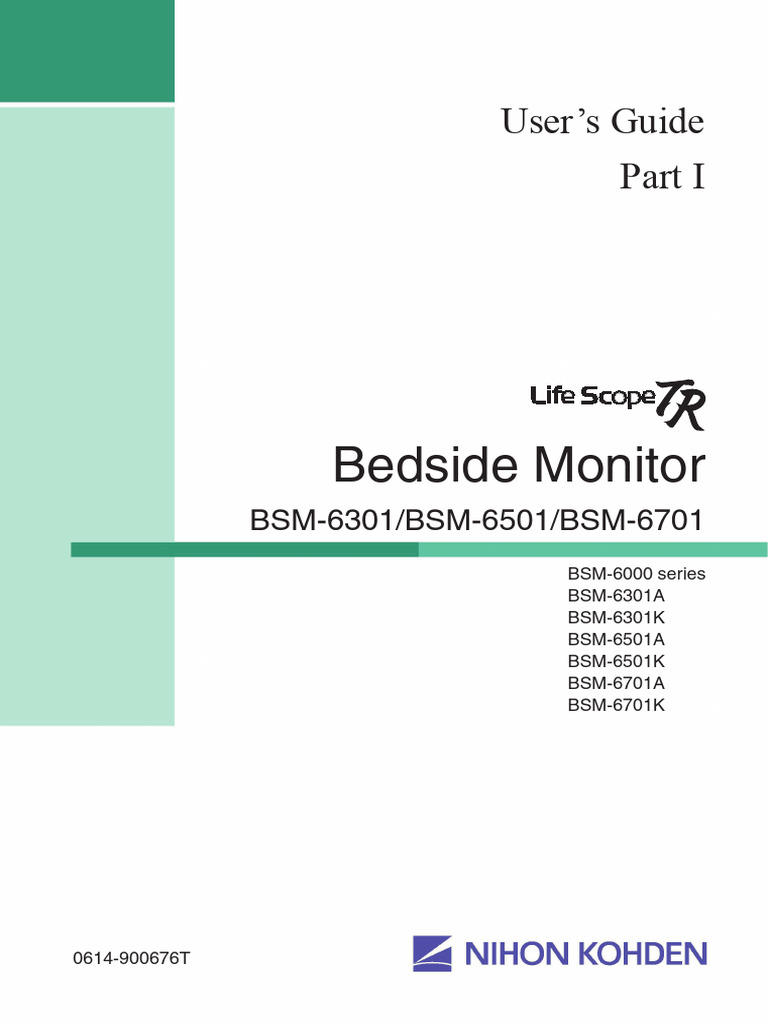 Nihon Kohden BSM-6301-6501-6701 Bedside Monitor - User Manual Part 1 | PDF