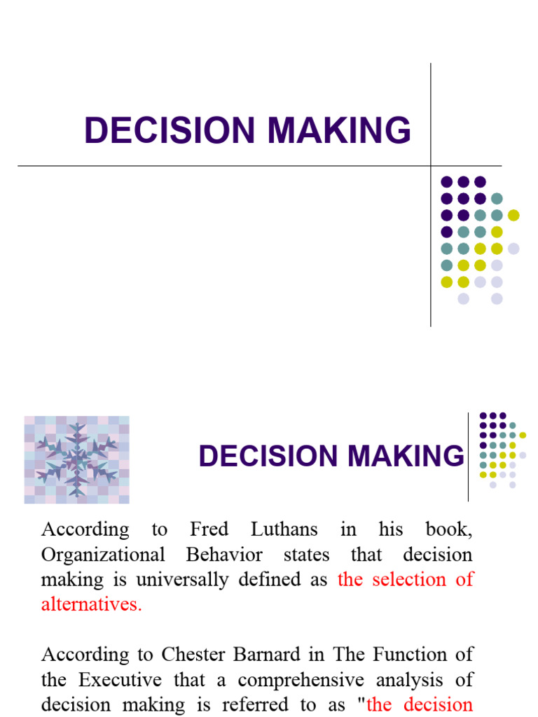 07.decision Making Process | PDF | Decision Making | Cognitive Science