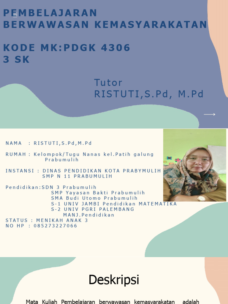 Pertemuan 1 MK PDGK 4036 Utik | PDF