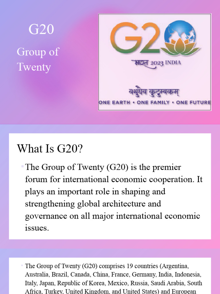 G20 Presentation | Download Free PDF | Economies | World Economy