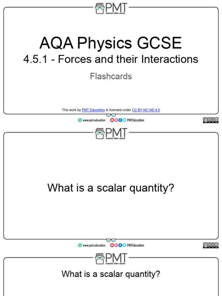 Flashcards - 5.1 Forces and Their Interactions - AQA Physics GCSE-7 ...