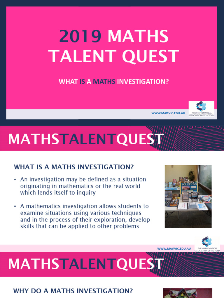 Maths Talent Quest Guide 2019 | PDF | Mathematics | Curriculum