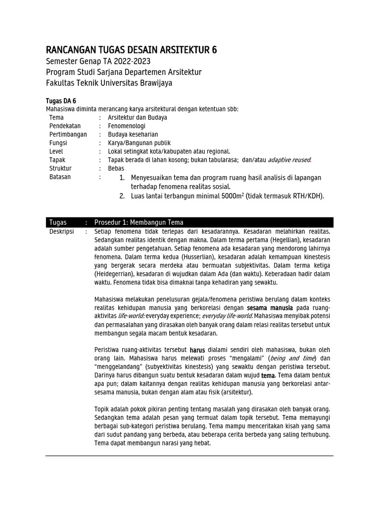 Rancangan Tugas Case Method Desain Arsitektur 6 | PDF