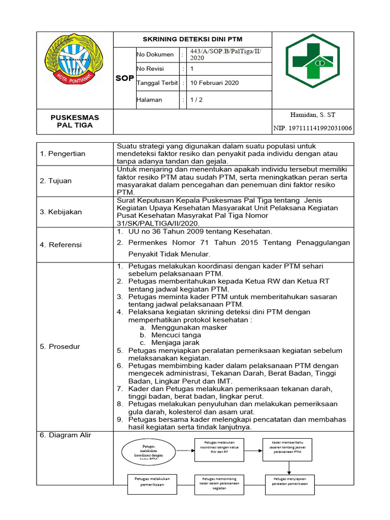 SOP Skrining PTM | PDF