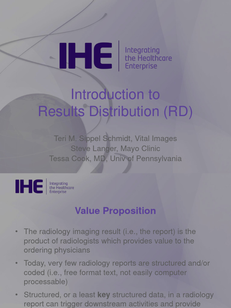 Inside IHE Radiology 2017 RD Profile | PDF | Radiology | Health Care
