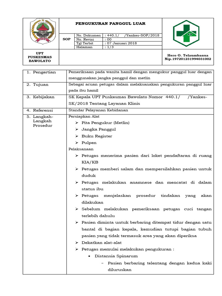 Pengukuran Panggul Luar Ibu Hamil | PDF