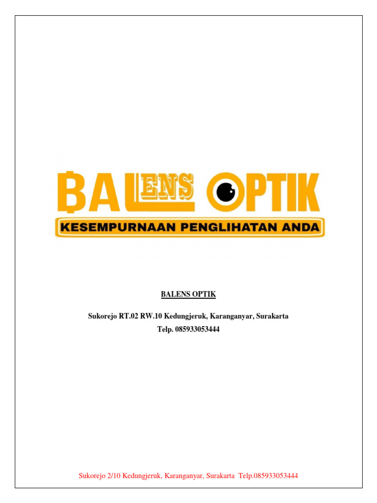 Proposal Balens Optik | PDF