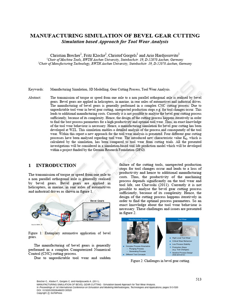 Manufacturing Simulation of Bevel Gear Cutting: Simulation Based Approach For Tool Wear Analysis ...