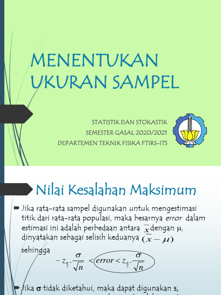 Menentukan Ukuran Sampel | PDF