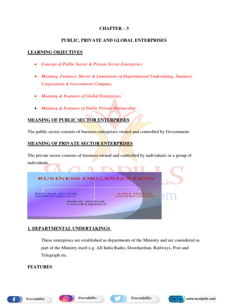 Public, Private & Global Enterprises | PDF | Multinational Corporation ...