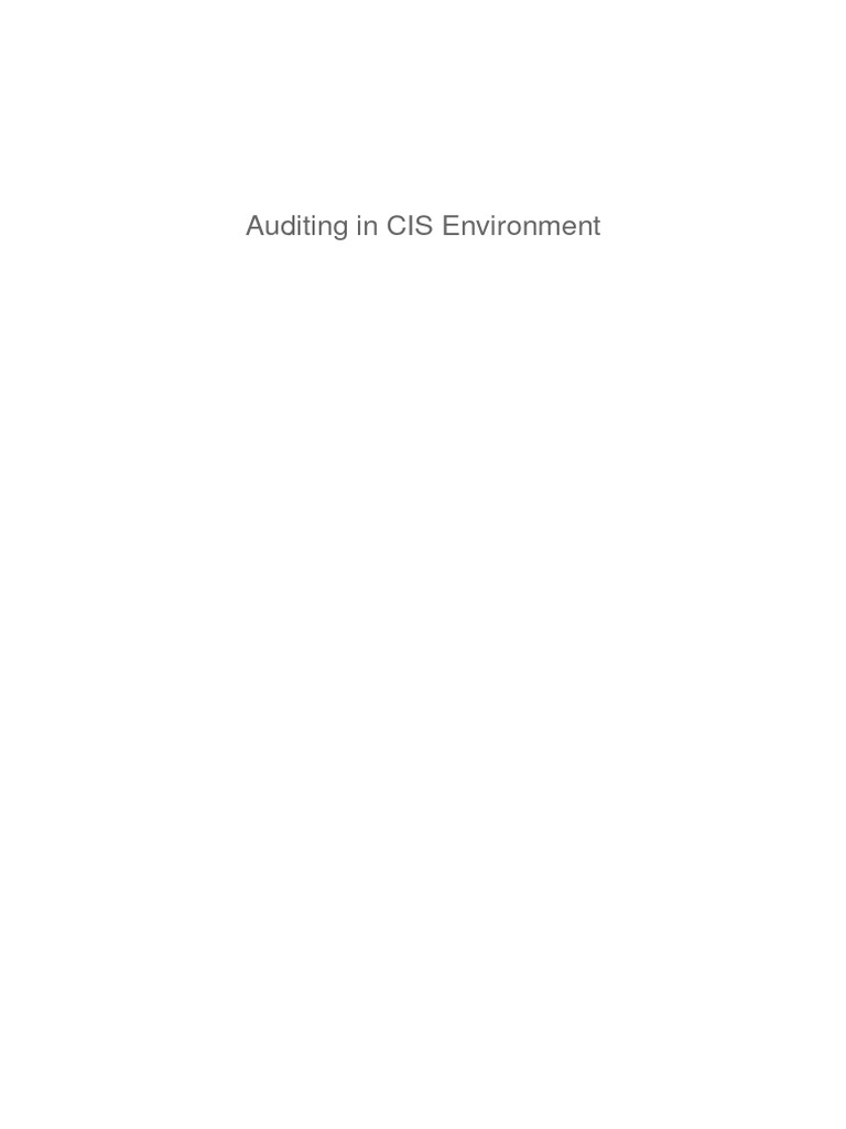 Auditing in Cis Environment 1 | Download Free PDF | Information Security | Audit