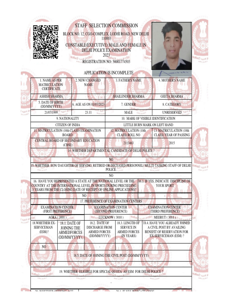 Application Form Draft Print For All | Download Free PDF | Educational ...