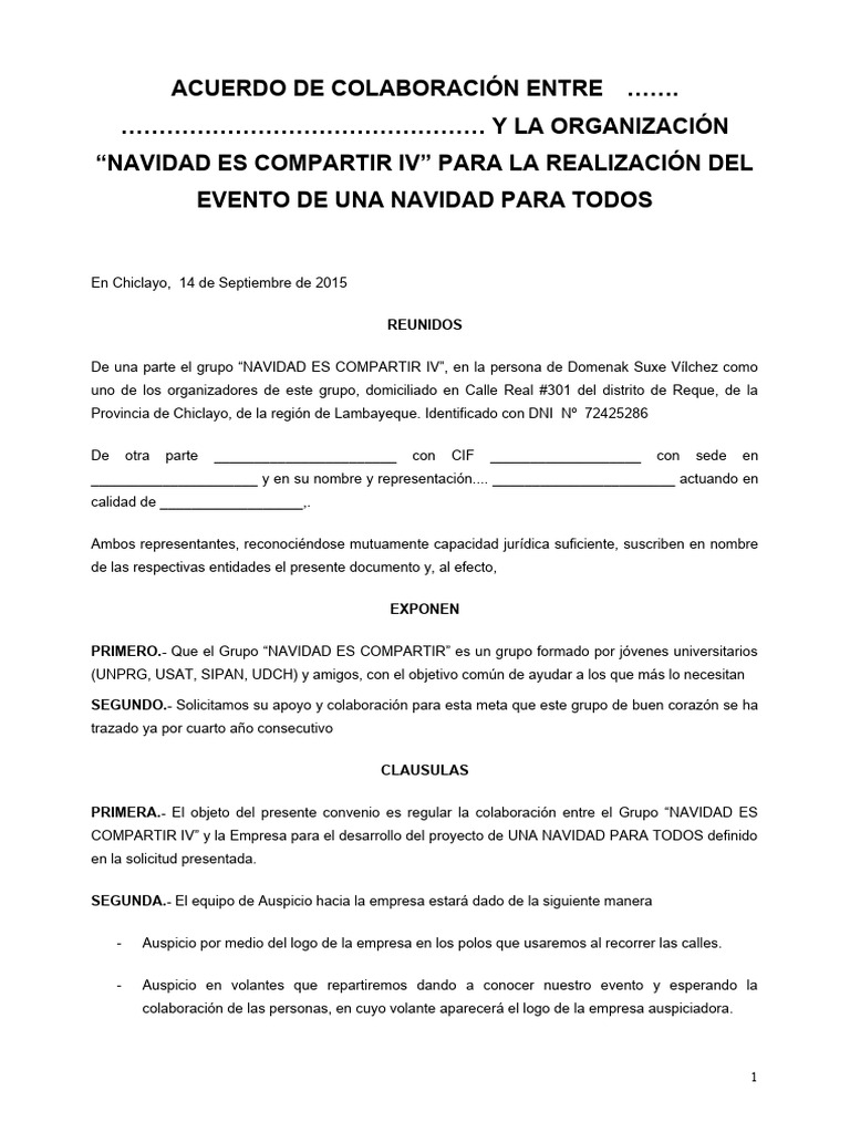 Modelo Acuerdo de Colaboracion Us11 | PDF