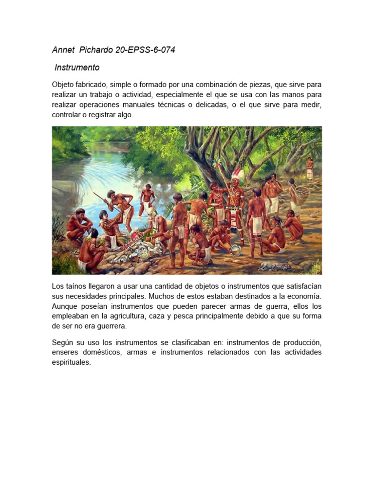 Instrumentos Taínos: Usos y Clasificación | PDF | Instrumentos ...