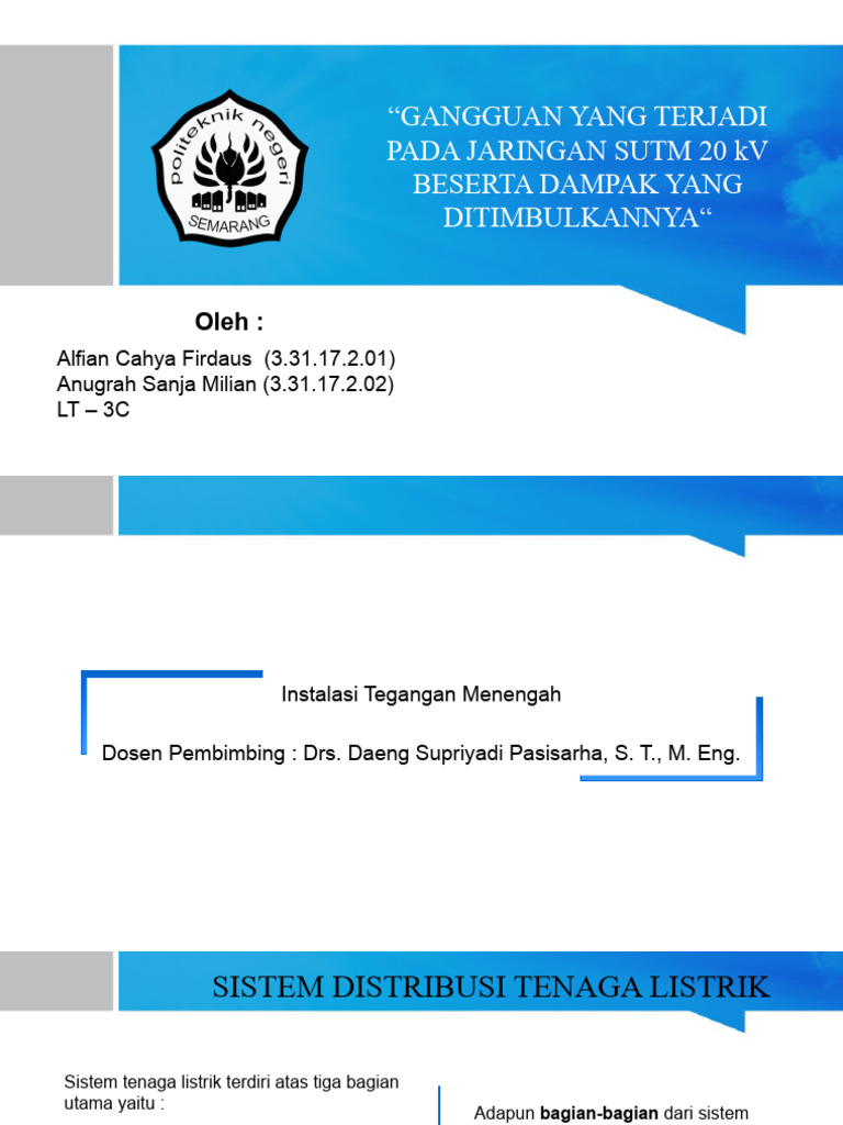 Tugas 2 Kelompok 1. Gangguan pada Jaringan SUTM | PDF