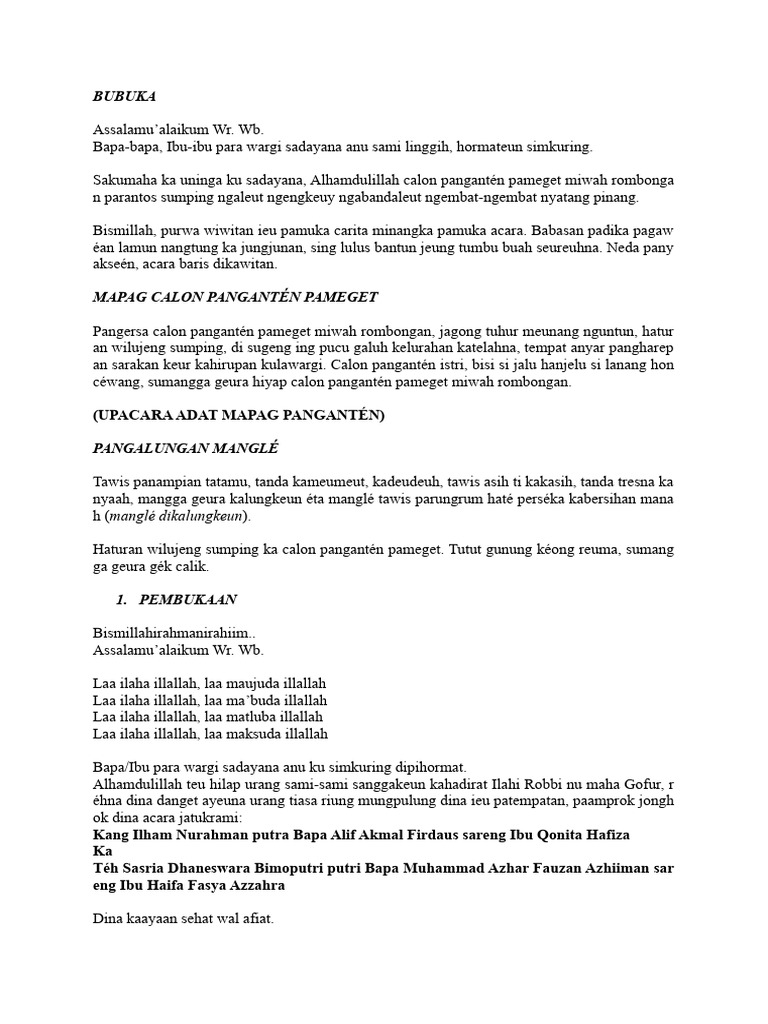 Teks MC (Rundown) | PDF